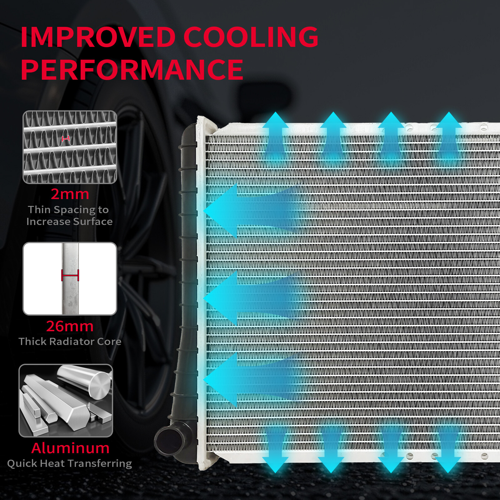 Aluminum Radiator For 2002-2005 Chrysler Sebring Dodge Stratus 2.4L 2 ...