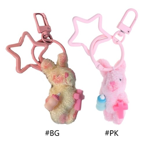Lovely Rabbit Doll Keychain Bag Earphone Phone Cover Car Keyring Charm ...