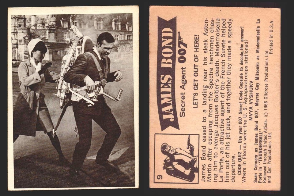 1966 James Bond 007 Thunderball Vintage Trading Cards You Pick Singles ...