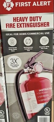 First Alert 5 lbs. Rechargeable Heavy Duty Fire Extinguisher UL rated 3 ...