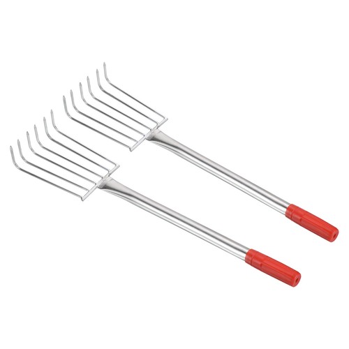 2Pcs 22 Inch 6-Tooth Hand Rake Garden Tool Garden Hand Cultivator Claw ...