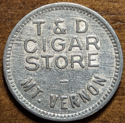 Mount Vernon, Washington WA T & D Cigar Store 25¢ Trade Token | eBay