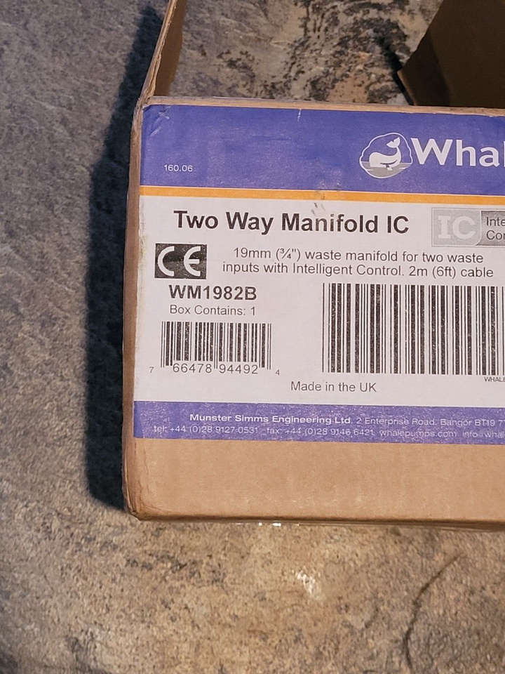 New in Box Whale 2-Way Waste Manifold 6' Cable 3/4" Ports WM1982B | eBay