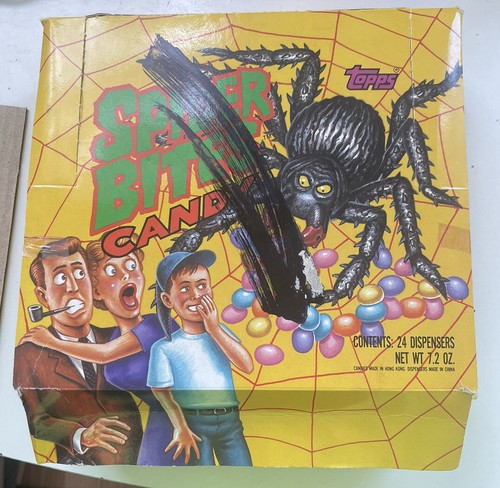 Vintage 1990 Topps Spider Bites Candy Full Box 24 Count Containers NICE ...