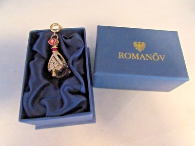 Romanov Pendant w Red Enamel & Inlaid Pave Crystals Ornate Design NIB ...