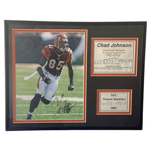 Chad Johnson Signed On Framed Glass Autograph Photo Ochocinco ...