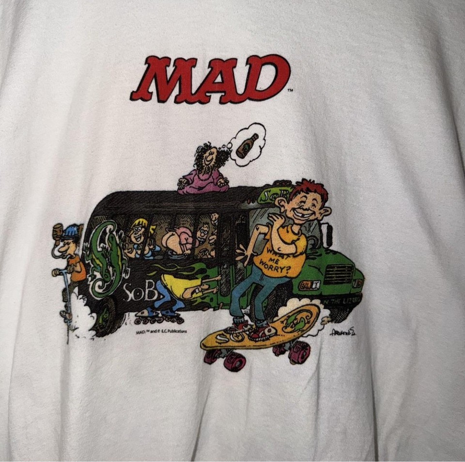 Vintage Mad Magazine Alfred E Nueman T Shirt Rare XL Sobe Soda Collab ...
