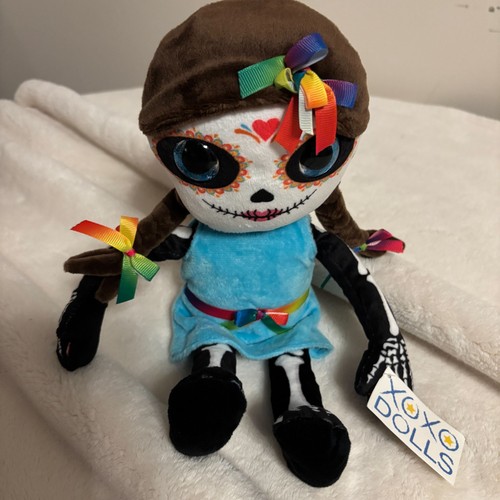 DAY OF THE DEAD Doll Skeleton Plush XOXO DEBORAH Sugar Skull Wishpet ...