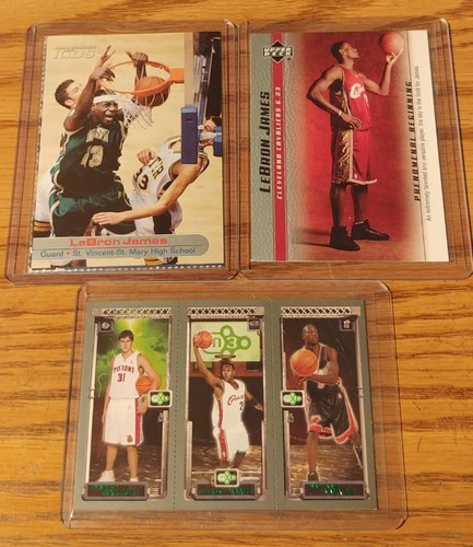 LeBron James Dwyane Wade RC Lot 4 Cards Topps Matrix Upper Deck S.I ...