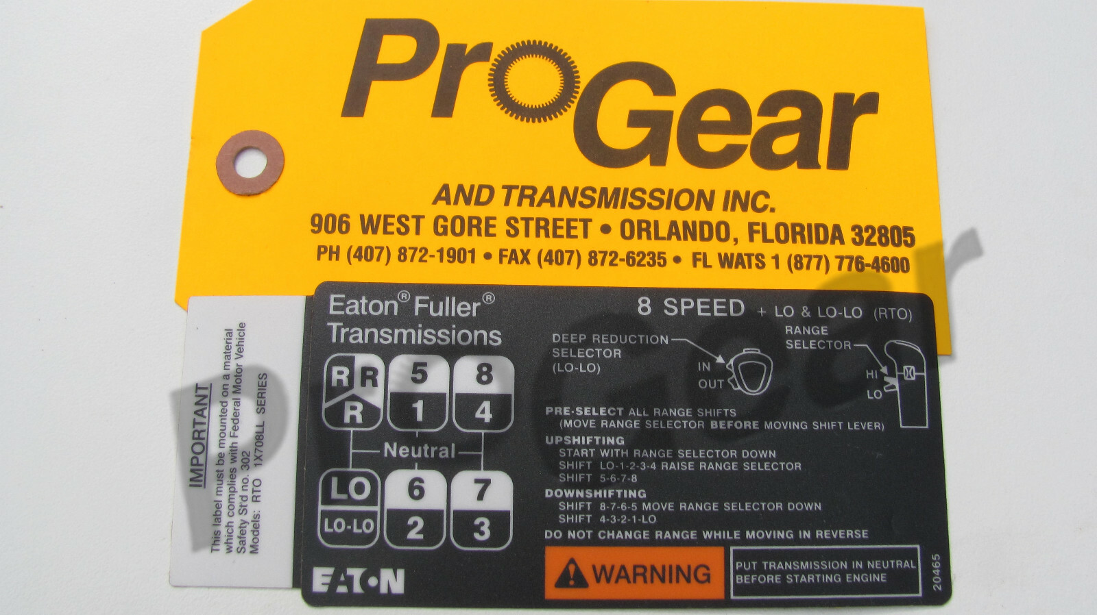 Fuller transmission RTO 8 speed 8LL shift pattern for sale online | eBay