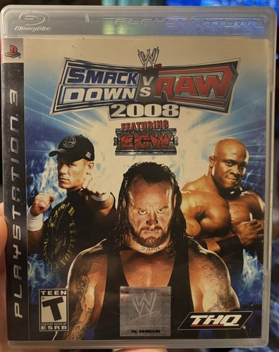 WWE SmackDown vs Raw 2008 PS3 CIB (Sony PlayStation 3, 2007) Complete w ...
