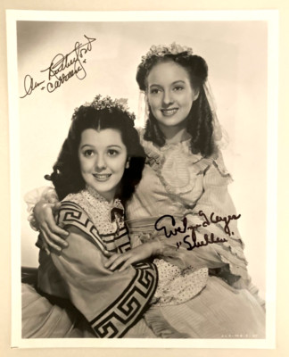 Ann Rutherford And Evelyn Keyes Autographed 8x10 Bandw Gone With The Wind