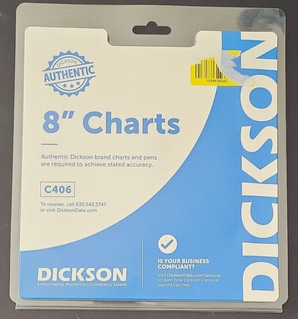 Dickson C406 8 inch Authentic Charts 60 Pack Environmental Monitoring ...