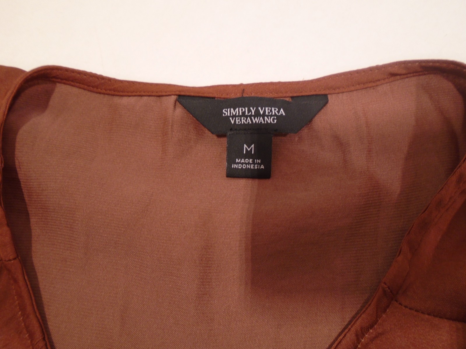 Simply Vera Wang Rust Color dress size M RN#73277 tie waist lined tiered ruffles | eBay