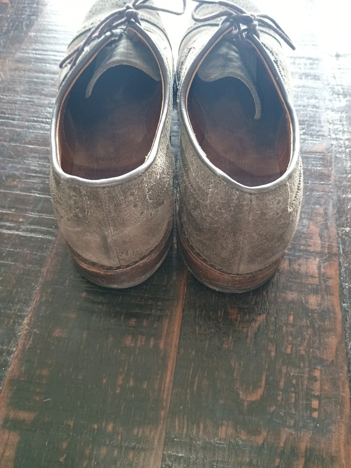 Allen Edmonds "Strand" Men's Cap-Toe Tap Sole Oxfords 9.5 B Suede Gray ...