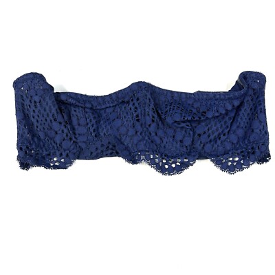 NEW Victorias Secret Size XS Bra Bralette Unlined Strapless Blue Lace ...