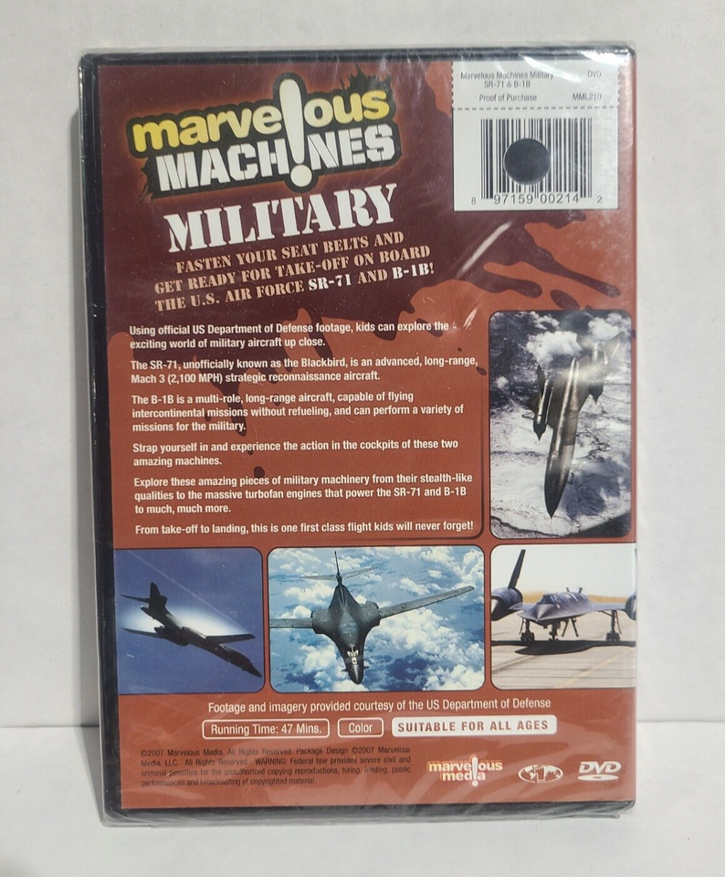 Marvelous Machines - Military: Sr-71 and B1b **FACTORY SEALED DVD ...