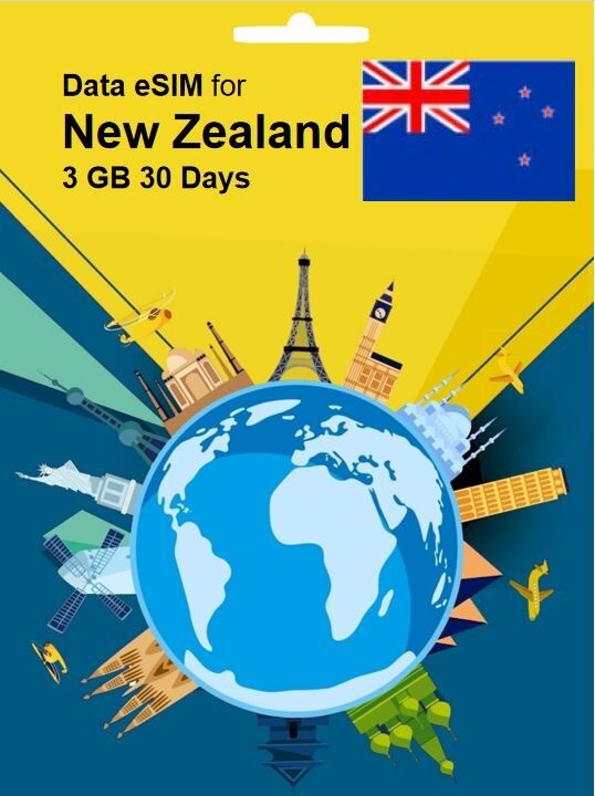 New Zealand Travel SIM Card DATA eSIM 3GB 30Days QR Code 1 Day Delivery ...