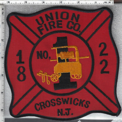Union Fire Company (Crosswicks, New Jersey) 6-inch by 6-inch Back Patch ...