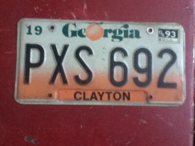 License Plate Vintage Tag PXS 692 1993 Georgia GA Peach Rustic USA | eBay