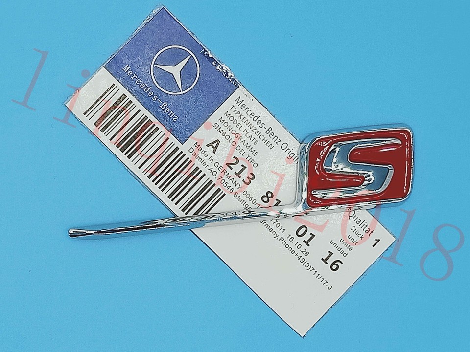 NEW RED 3D Metal S Logo Car Rear Emblem Badge Sticker For Mercedes Benz ...