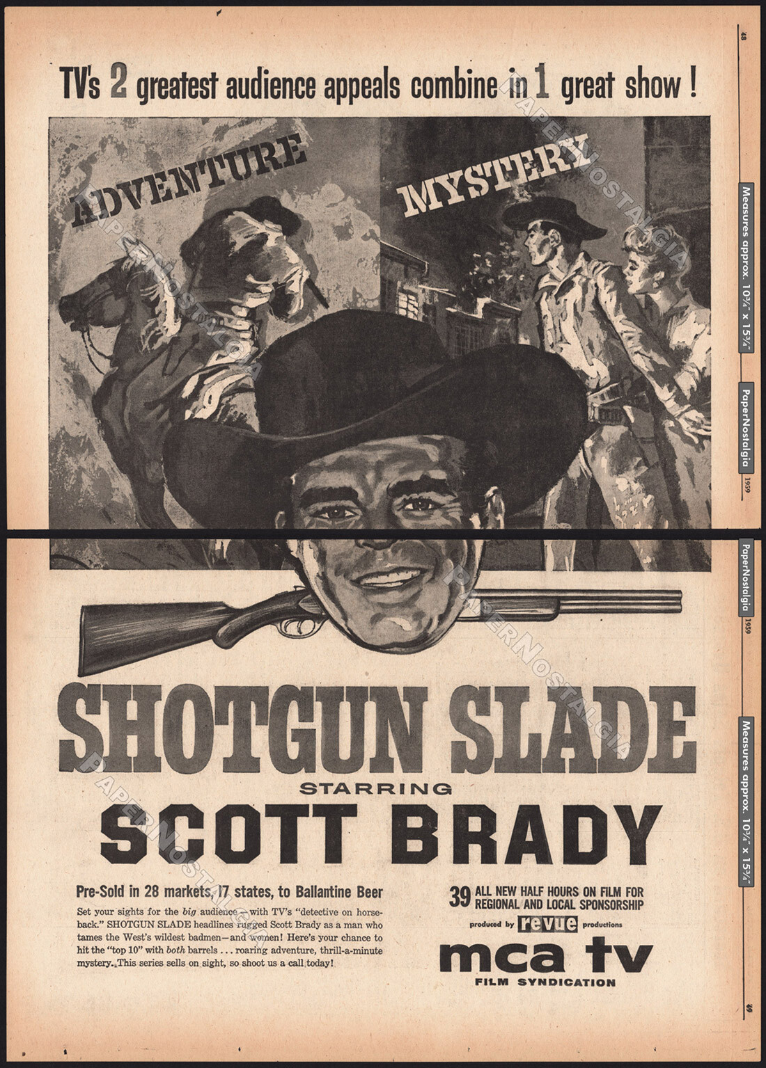 SHOTGUN SLADE - Original 1959 Trade AD / 3pg TV promo / poster _ Scott ...