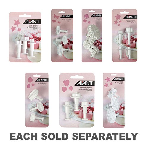 Avanti High Quality Fondant Plunger Cut Set 3 Pieces Elegant Spring ...