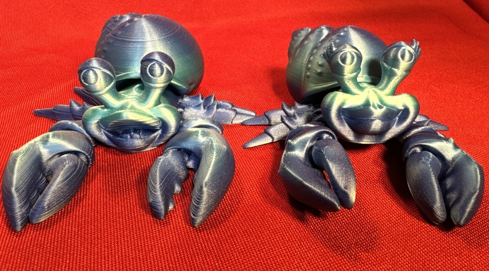 3D Printed Flexi Factory Hermit Crabs Boy & Girl - Articulating | eBay