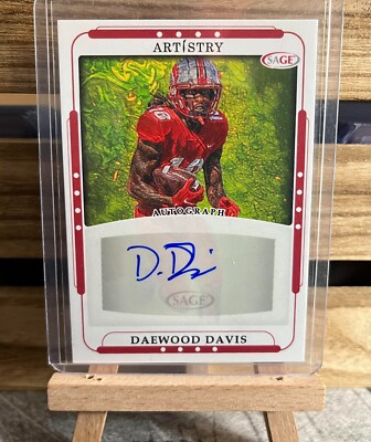 2023 Sage Artistry Daewood Davis AUTO Miami Dolphins | eBay