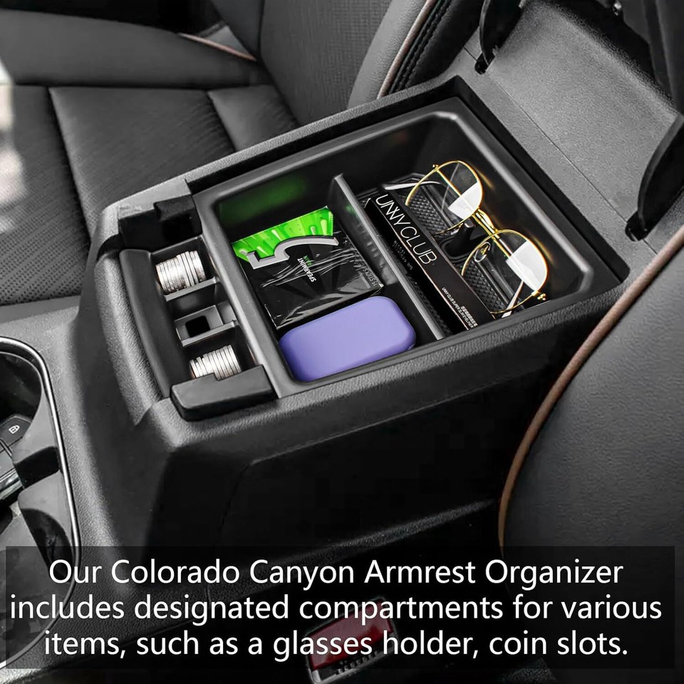 For 2023-2024 Chevy Colorado Console Armrest Storage Box Organizer ...