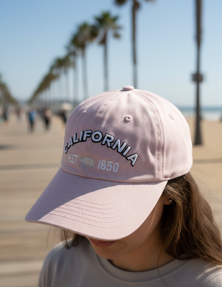 CALIFORNIA Bear Est- 1850 CAP 3D Embroidere Cap Hat Baseball pink | eBay