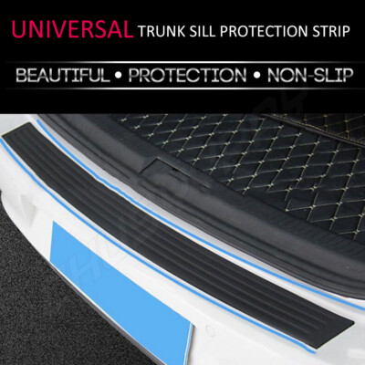 Carbon Fiber Car Rear Bumper Protector Guard Trim Cover Chrome Sill Lip ...
