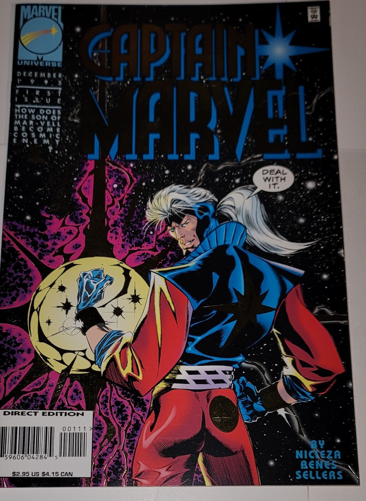 CAPTAIN MARVEL #1 (1995) 1st APPEARANCE GENIS-VELL Marvel Comics Gold ...