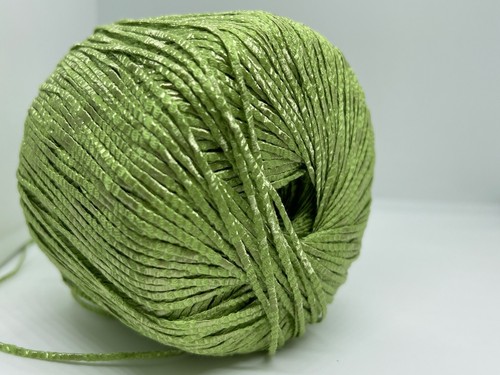 Pistachio Green Fettuccia Skinny Ribbon Yarn 82234 Ice Yarns 50g 114yd ...