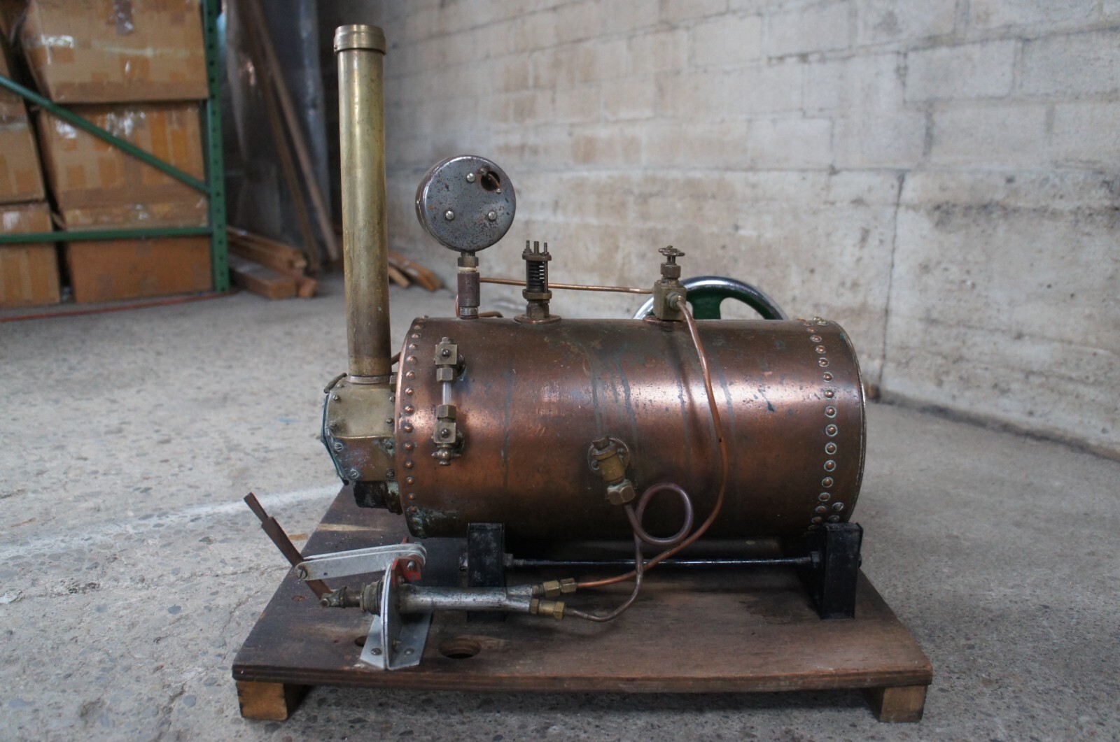 Antique Schaeffer & Budenberg Stationary Steam Engine Model w Copper ...