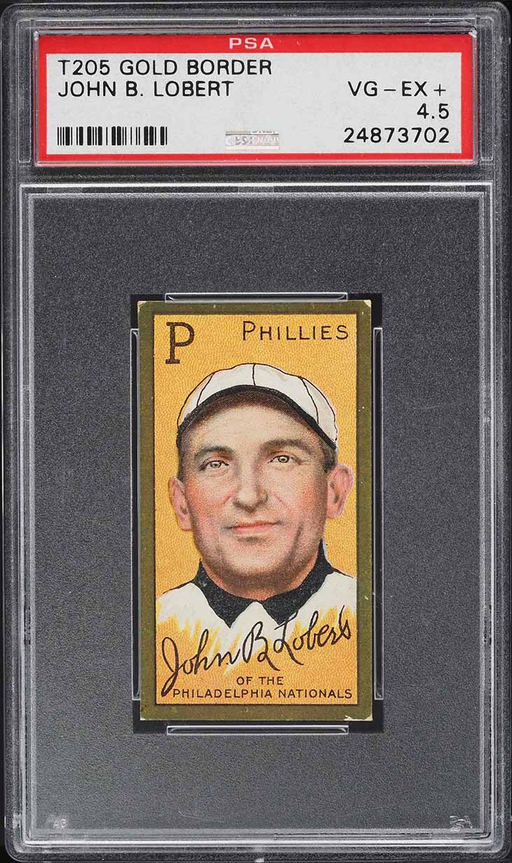1911 T205 Gold Border Piedmont HANS LOBERT Philadelphia Phillies PSA 4. ...