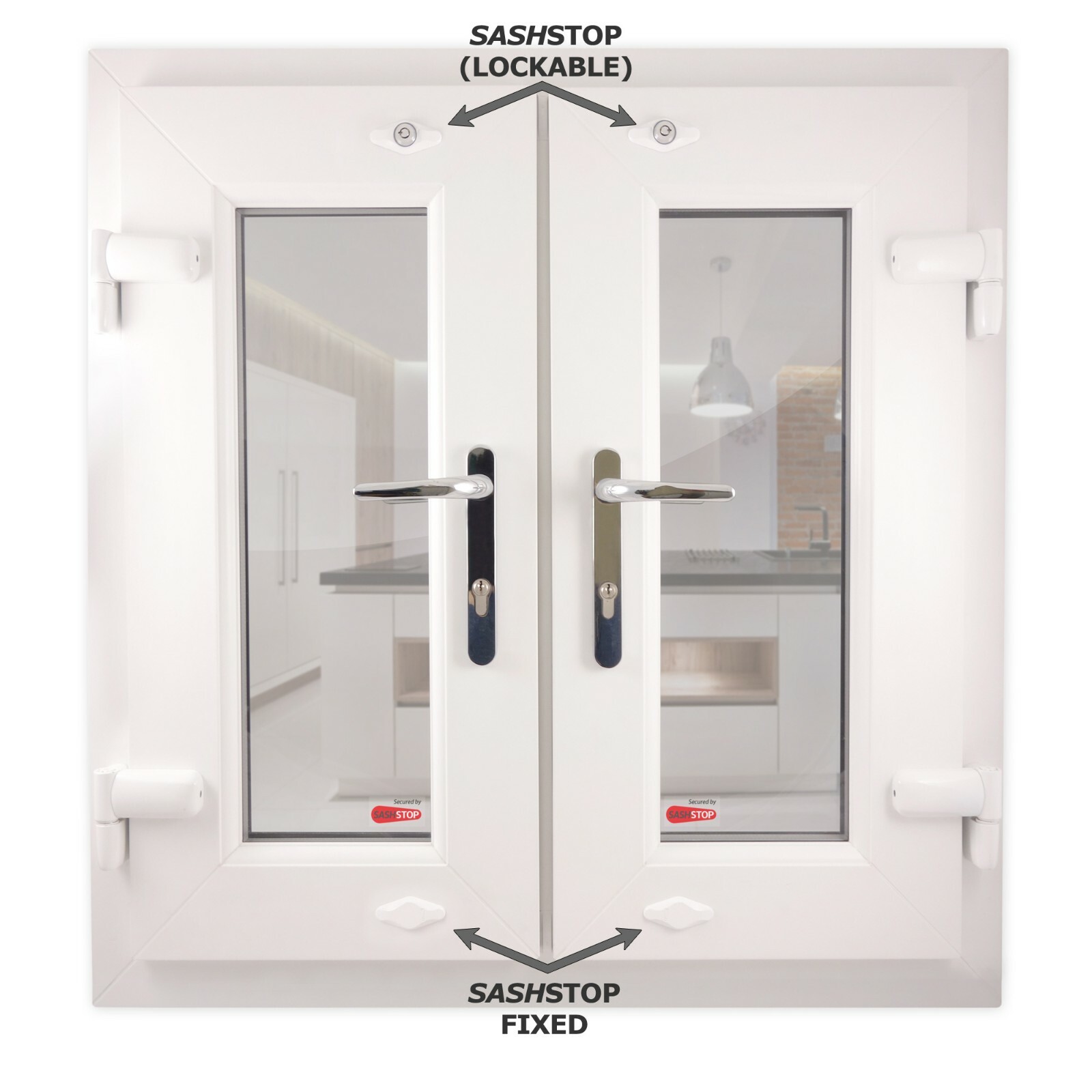 SASHSTOP Lockable Sash Jammer Additional Door Security [For uPVC / Composite] | eBay