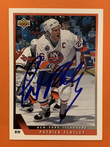 PATRICK FLATLEY Signed 1993-94 Upper Deck #210 NY Islanders Autograph ...