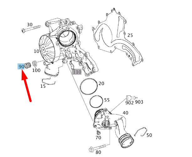MERCEDES-BENZ ML W166 Water Pump Plug A2782010103 NEW GENUINE | eBay UK