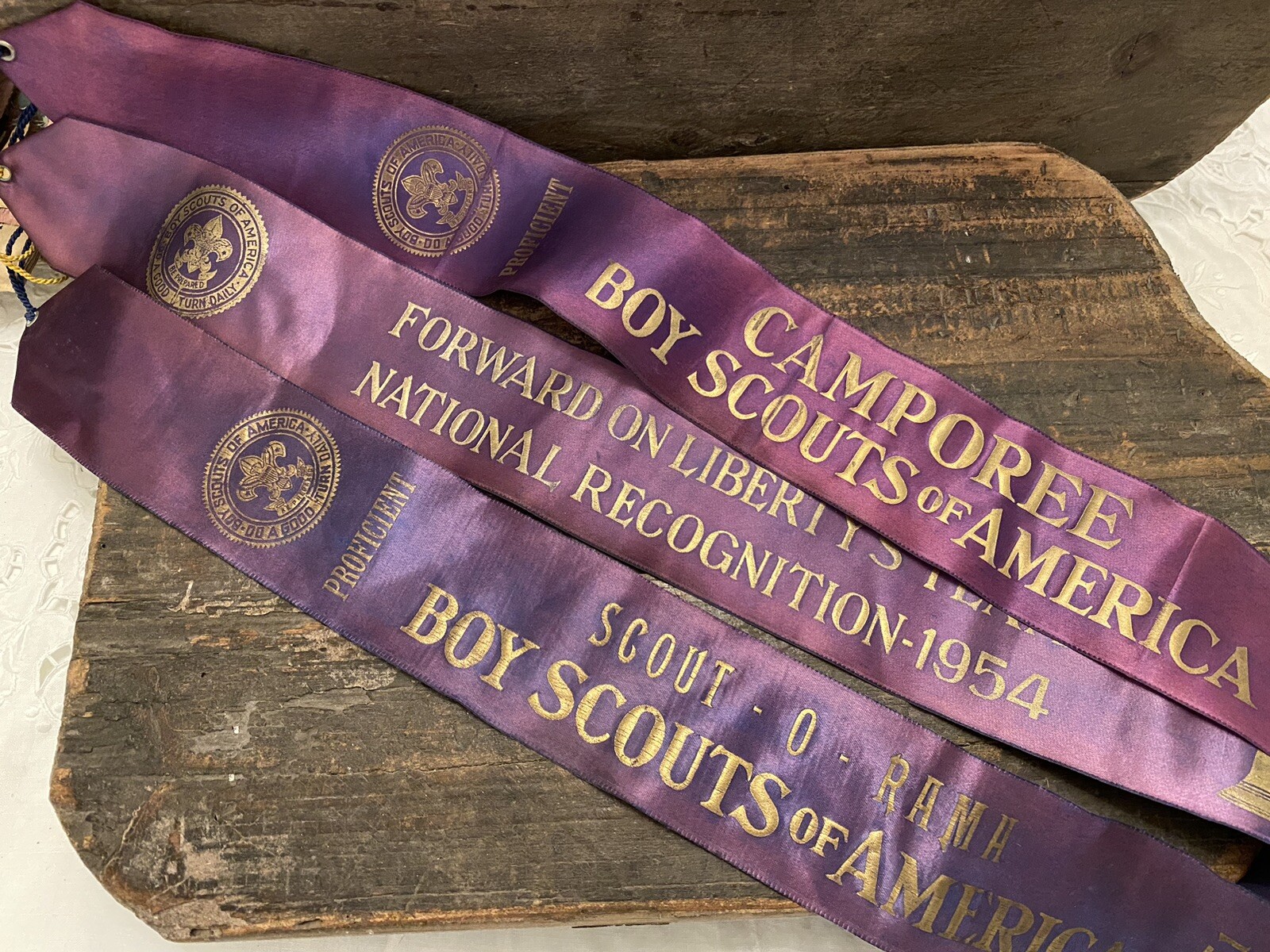Vintage BSA Boy Scouts of America 1950’s Purple Ceremony Ribbons 22 ...