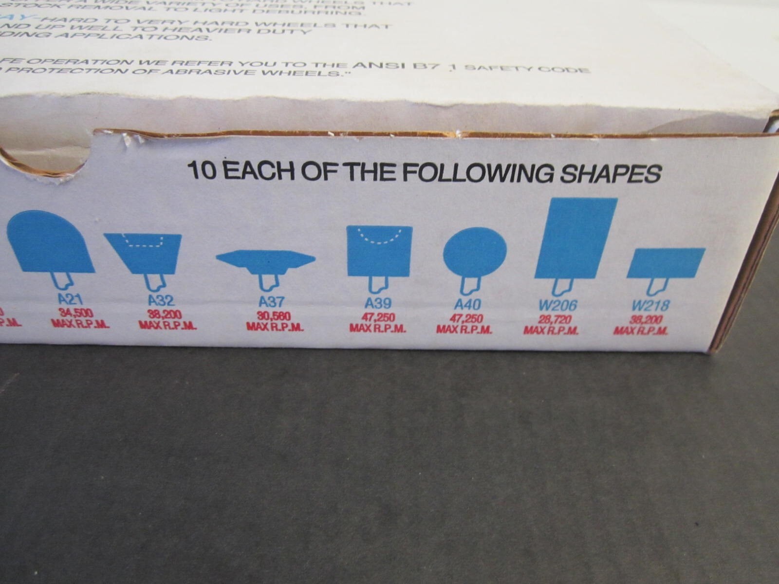 Modern Abrasives 100 PC Mounted Wheel Set 1/4" Shank 10 Different ...