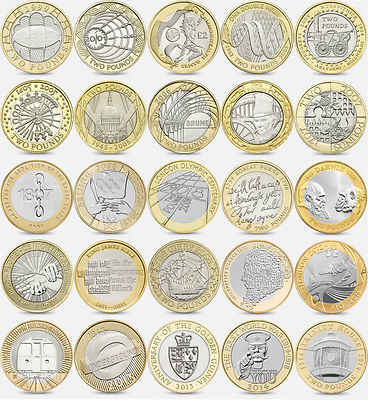 RARE TWO POUND (£2) COINS - GREAT BRITAIN £2 - VARIOUS TYPES ...