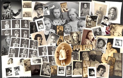 Lot of 50 photos anonymous children & infants portraits photography ...