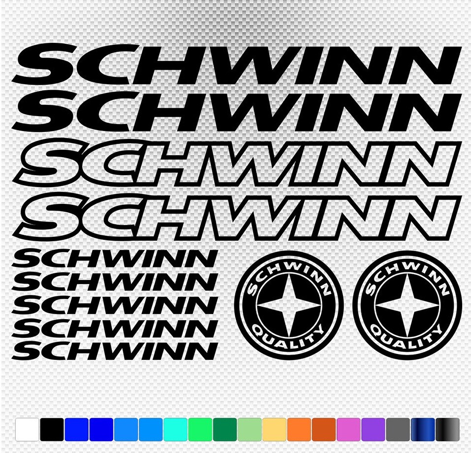 FITS Schwinn Vinyl Stickers Sheet Bike Frame Cycle Cycling Bicycle Mtb ...