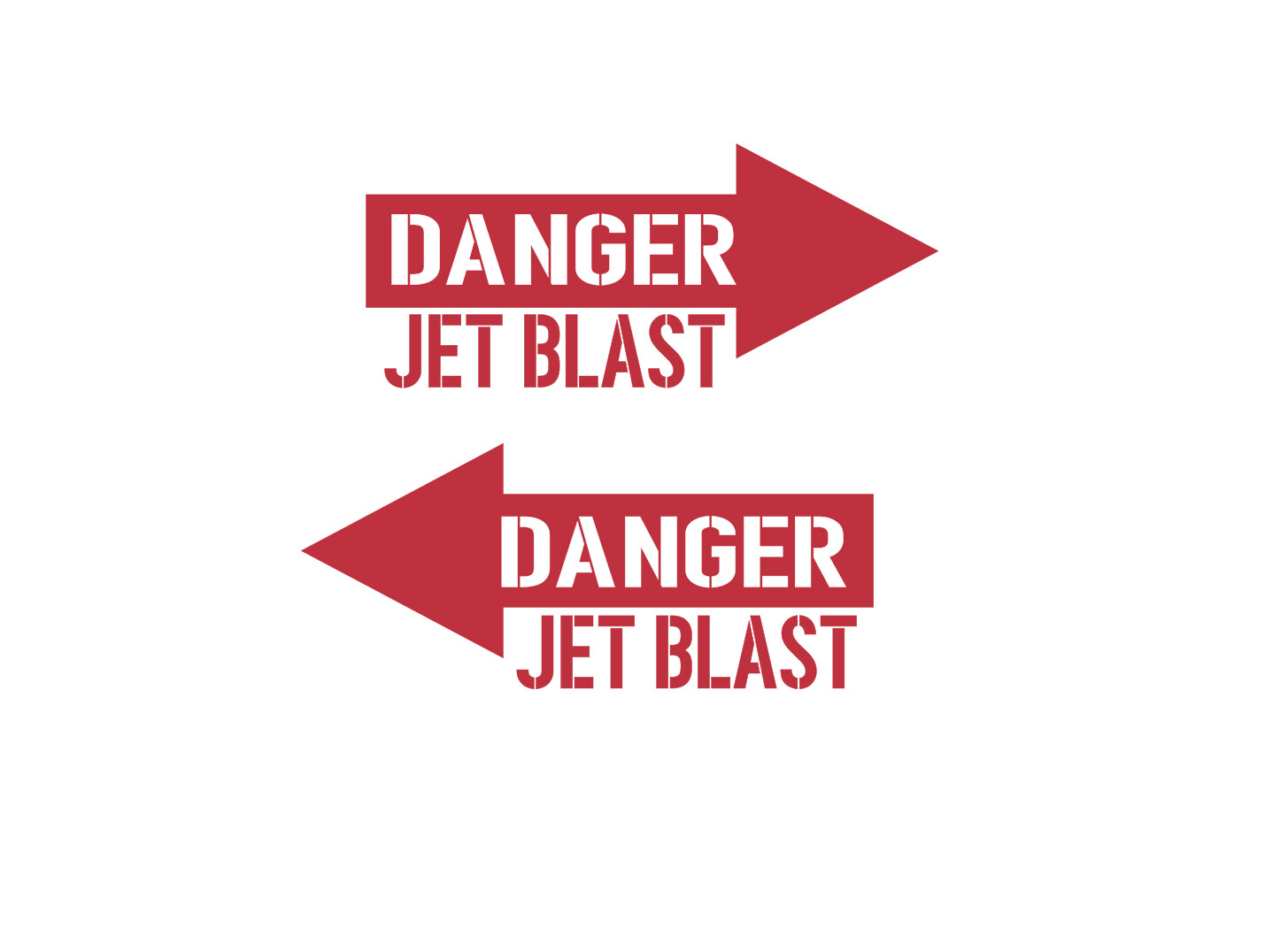DANGER JET BLAST (2X) MILITARY AIRCRAFT Vinyl Decals 1 LEFT & 1 RIGHT ...