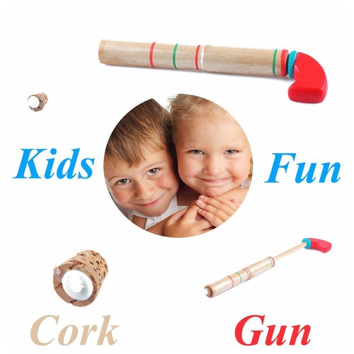 Classic Great Surprise Wooden Toy Cork Pop Gun Classic Game Pulling ...