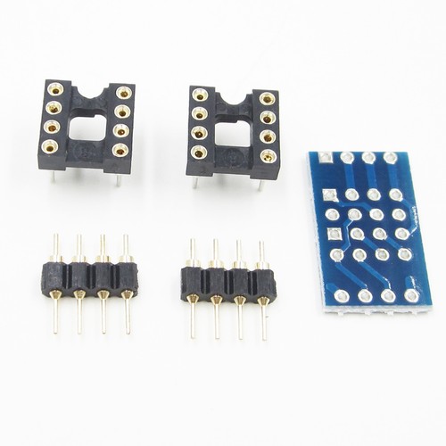 Dual DIP8 to DIP8 Mono Opamp PCB+Pin+Socket For NE5532 TL072 P07 OPA2132 OPA627 | eBay