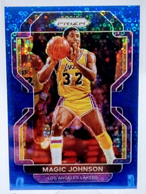 2021-22 Panini Prizm Magic Johnson Blue Fast Break Prizm # /150 Lakers ...