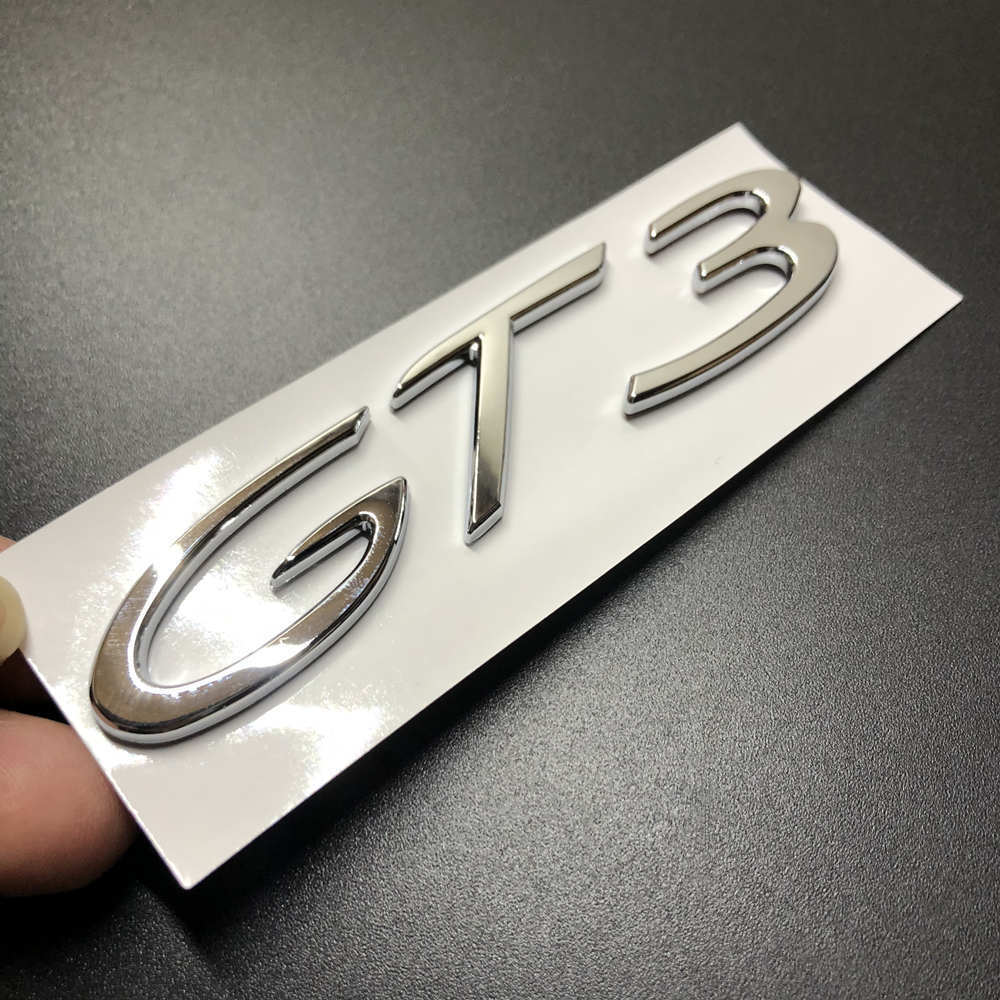 GT3 Matte Black Racing Badge Decals Car Rear Trunk Lid Modified Sticker ...