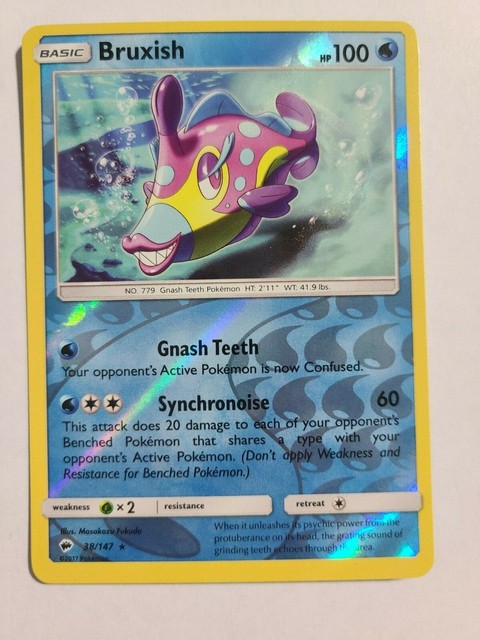 Pokémon TCG Bruxish Burning Shadows 38/147 Regular Rare for sale online ...